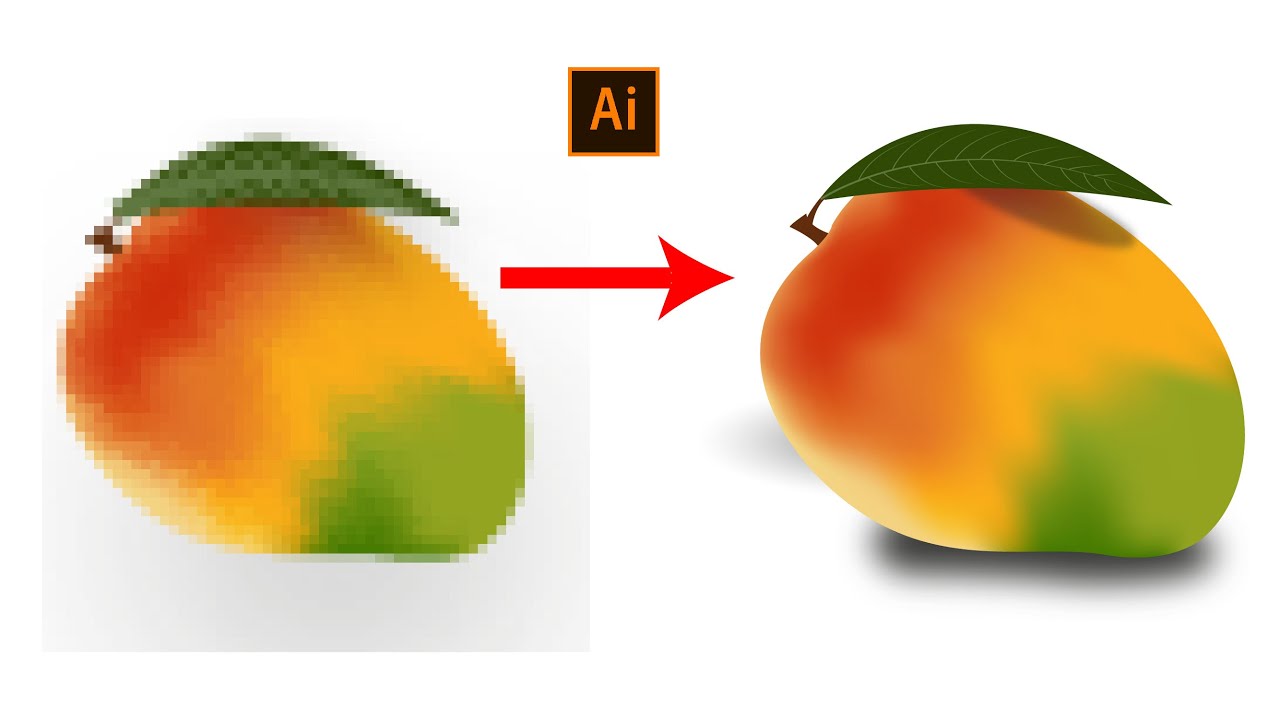 Mango Vector Design Tutorial ~ how to make vector fruits in adobe illustrator .