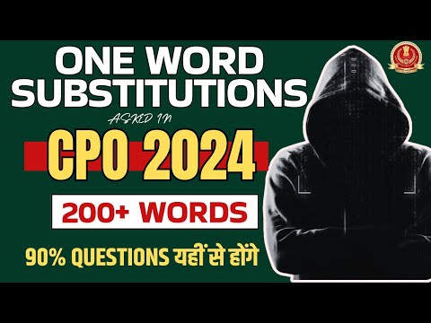 200+ One Word Substitutions - SSC CPO 2024 | SSC CGL English Classes | QEng