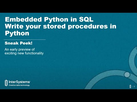 Embedding Python in SQL: Write Your Stored Procedures in Python