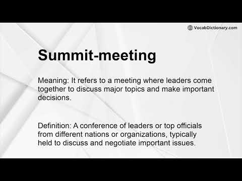 Summit-meeting Meaning