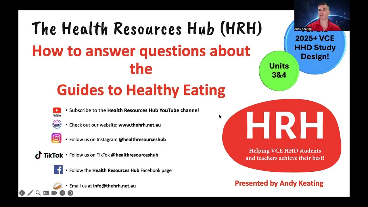 How to answer questions about the Guides to Healthy Eating (Unit 3).