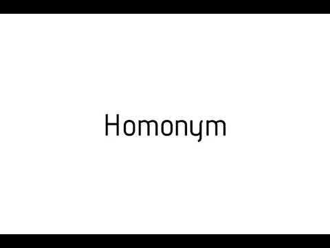 How to pronounce Homonym / Homonym pronunciation