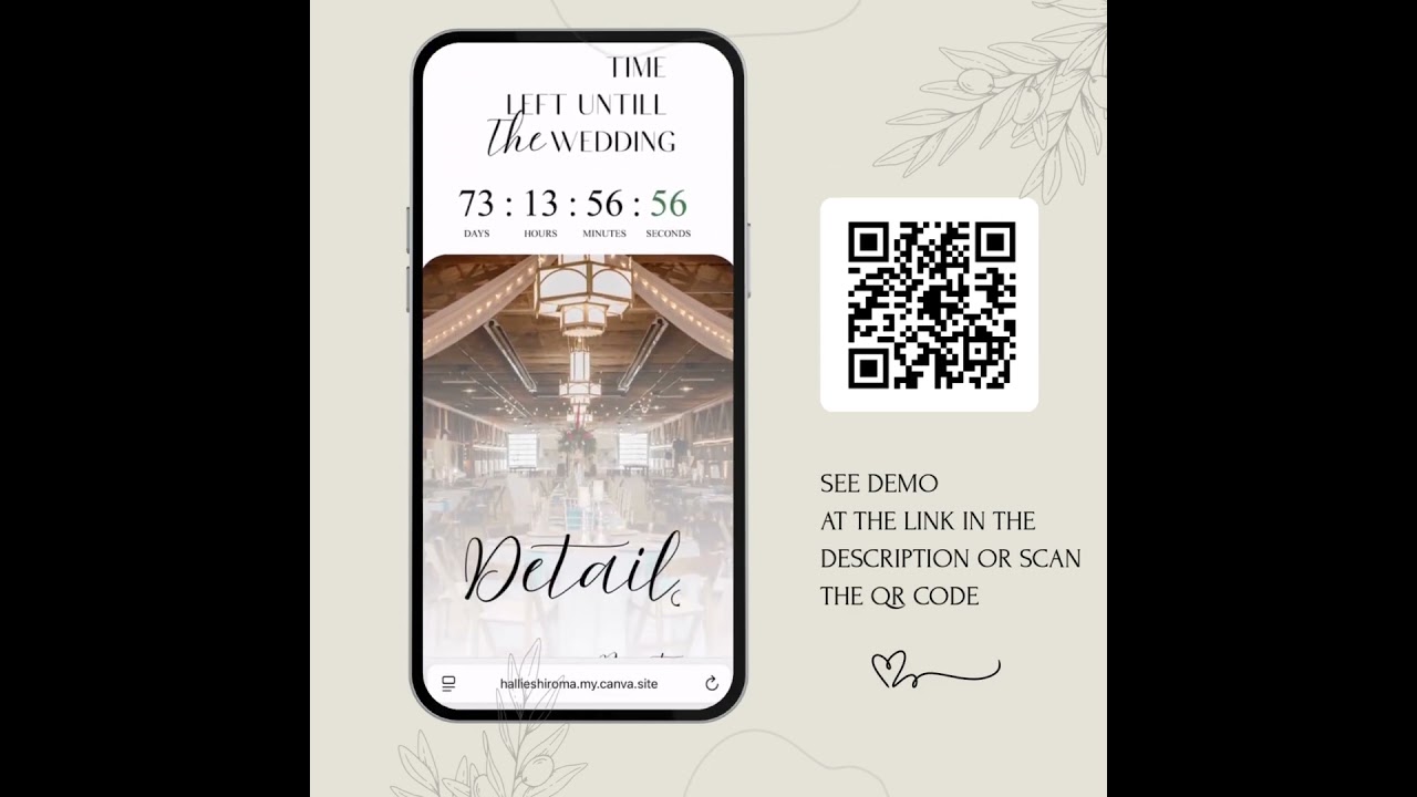 WEB Invitation with Embedded Countdown Timer, Trackable RSVP and Map, Digital Wedding Canva Template