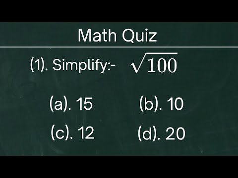 Can You Pass 6th Grade Math Square Root Test | Math Quiz