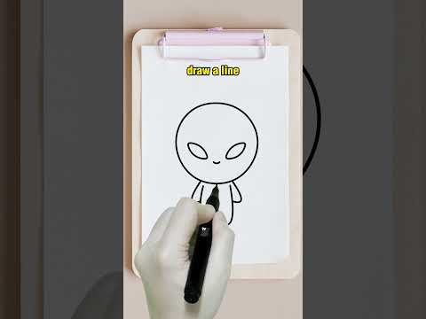 cute alien drawing tutorial #drawing #alien #extraterrestrial #easydrawing #howtodraw