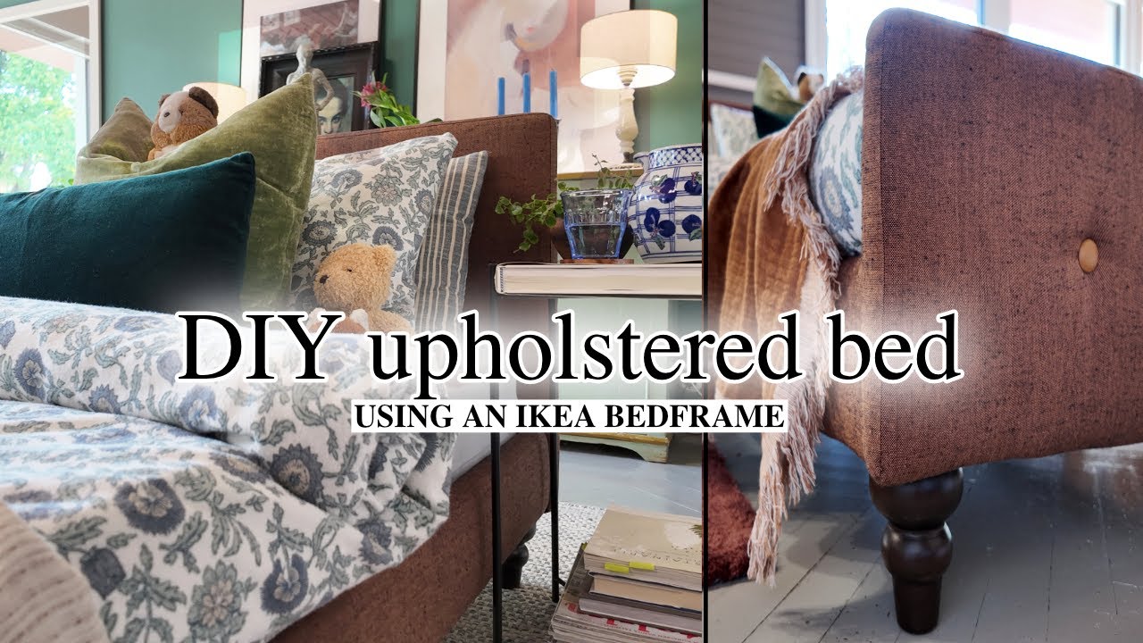 DIY Upholstered Bed from a FREE bed frame / IKEA hack / Furniture Thrift Flip / Kids room ideas