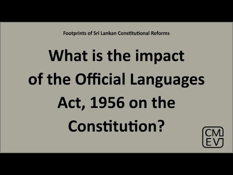 What is the impact of the Official Languages Act, 1956 on the Constitution?