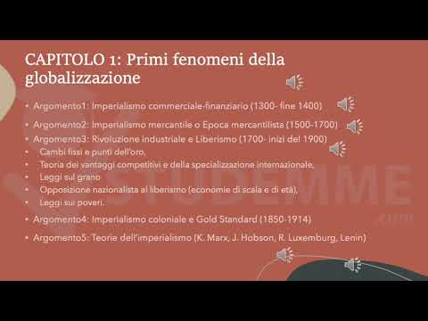 ECONOMIA DELLA GLOBALIZZAZIONE VIDEO RIASSUNTO PT. 1
