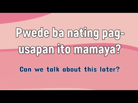 ENGLISH-TAGALOG CONVERSATIONS IN A RELATIONSHIP