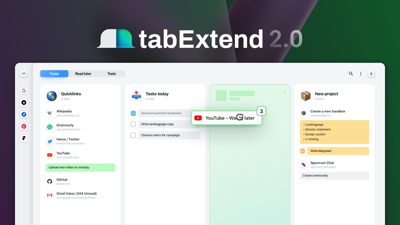tabExtend: For more efficient browser workflows