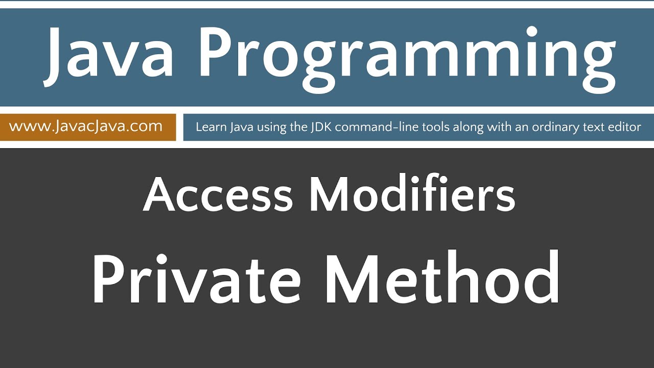 Learn Java Programming - Private Access Applied to a Method