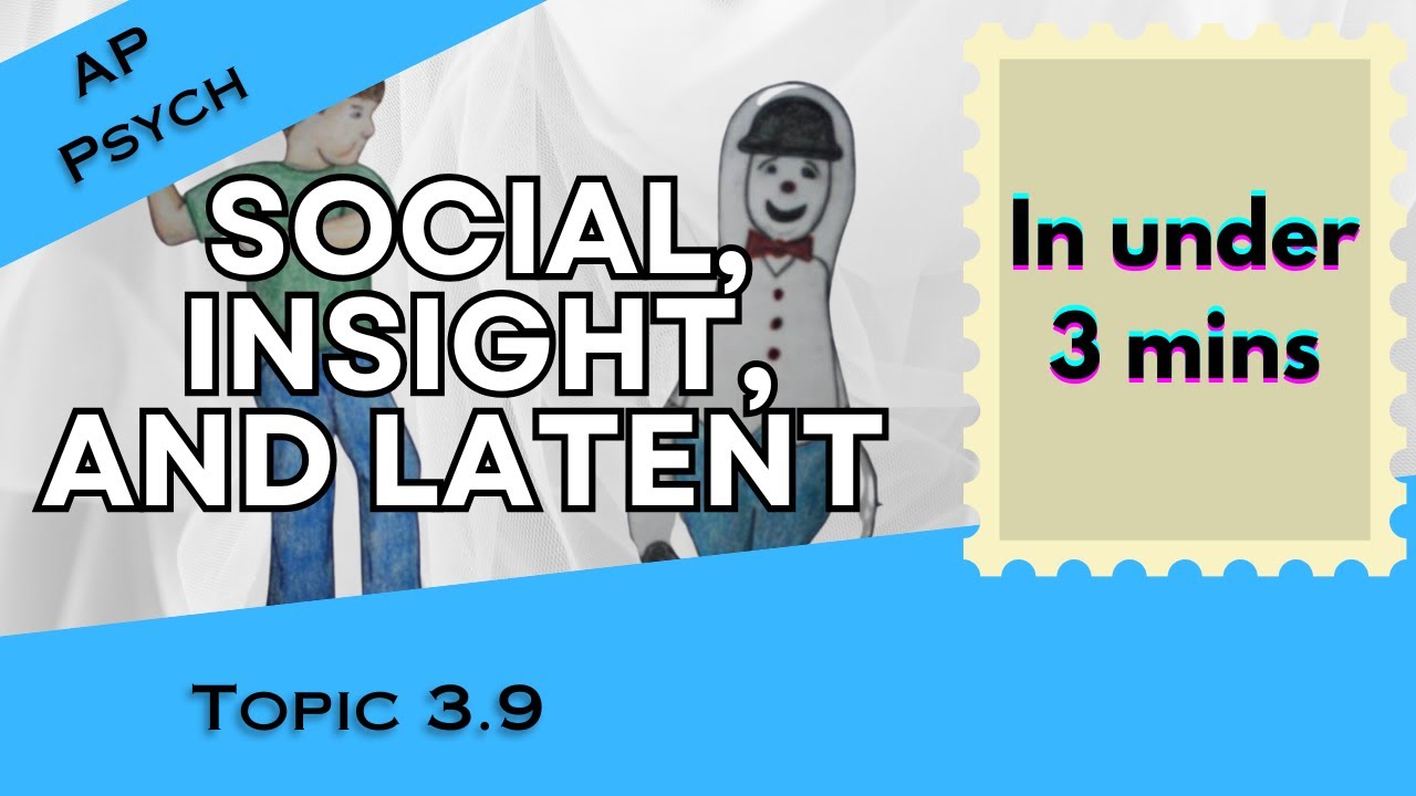 Social, Insight, and Latent Learning in Under 3 mins (AP Psychology Unit 3 Topic 9) 3.9