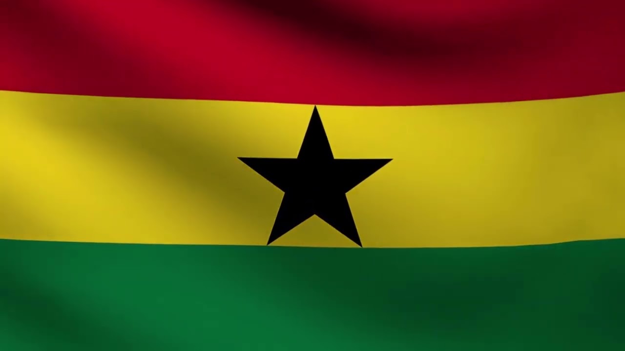 [10 Hours] Ghanaian Flag Waving - Video & Audio - Waving Flags