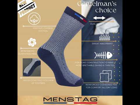 MENSTAG Crew Length Cotton Socks For Men, Free Size, Pack of 4 Pairs