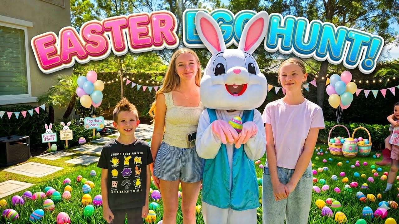 Huge Easter Egg Hunt In Our Backyard!! Who Finds The Golden Egg?!?!