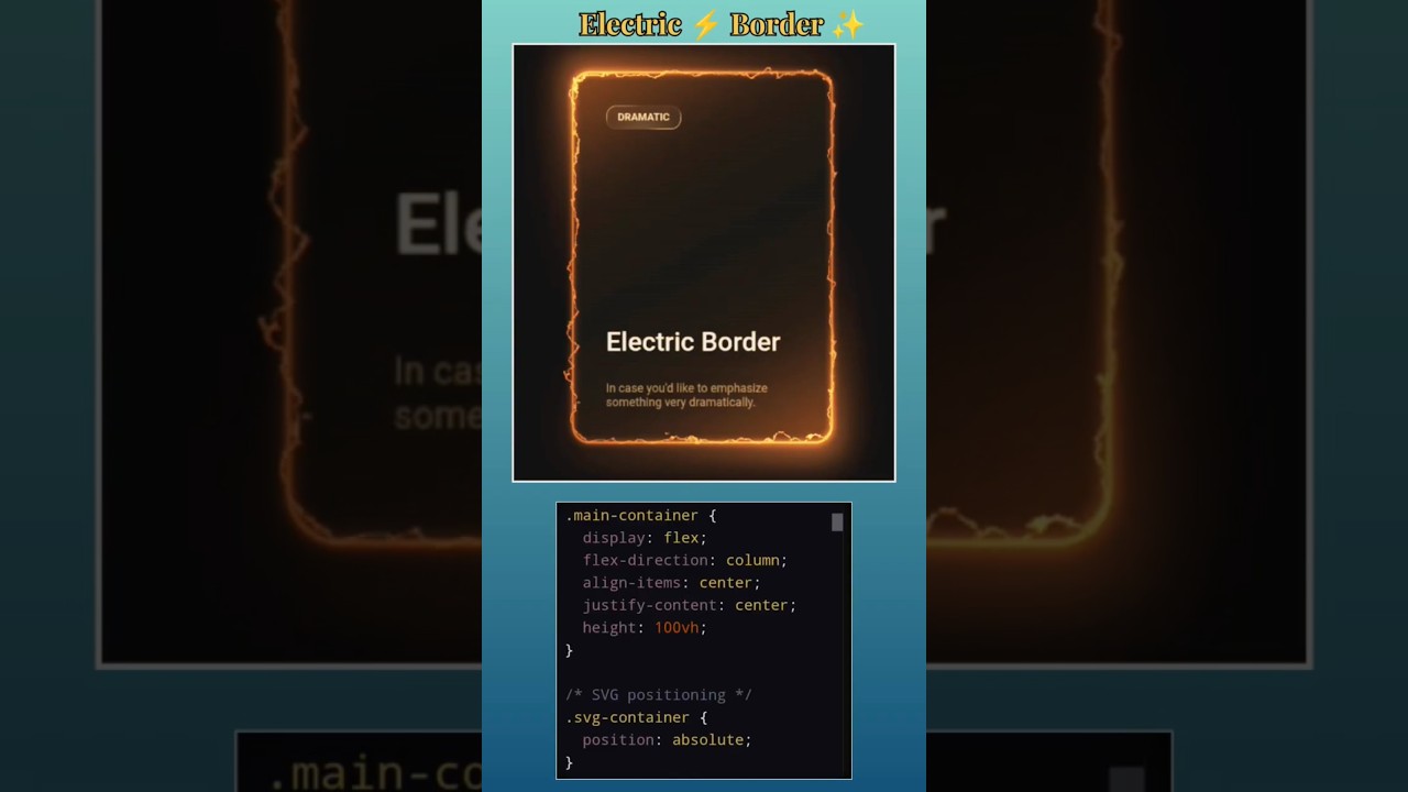 ⚡Day-3 | Electric Border Animation | CSS🔥 Source Code in Discription #cssanimation