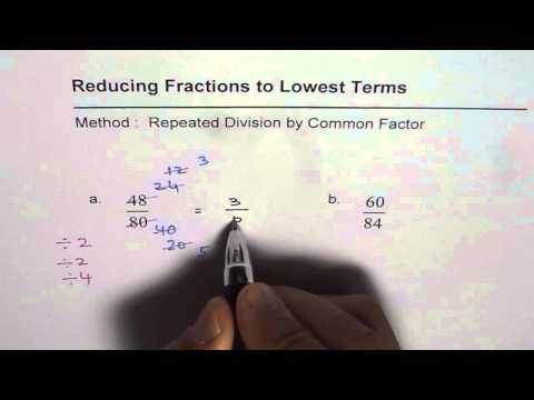Reduce Fraction to Simplest Terms by Repeated Division