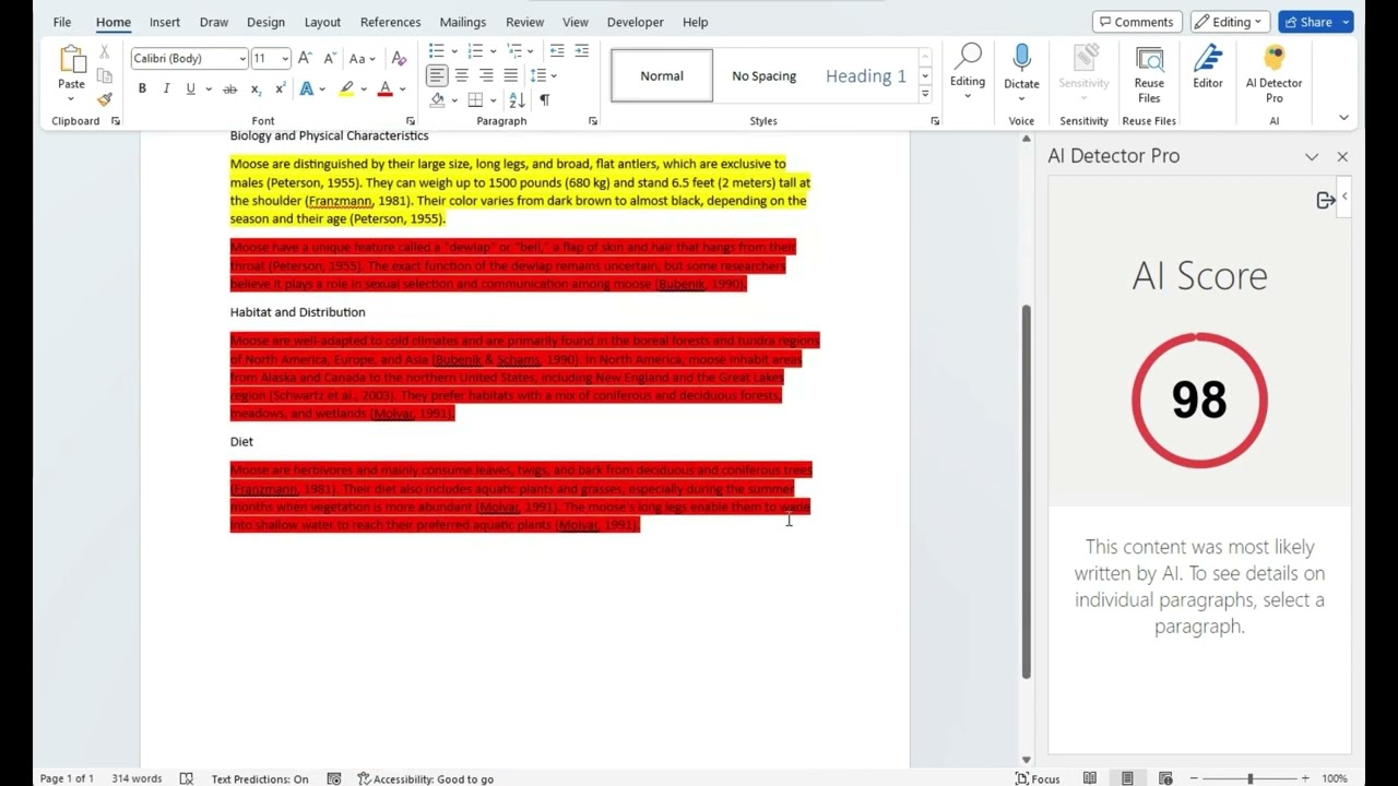How to use the AI Detector Pro Microsoft Word Add-in