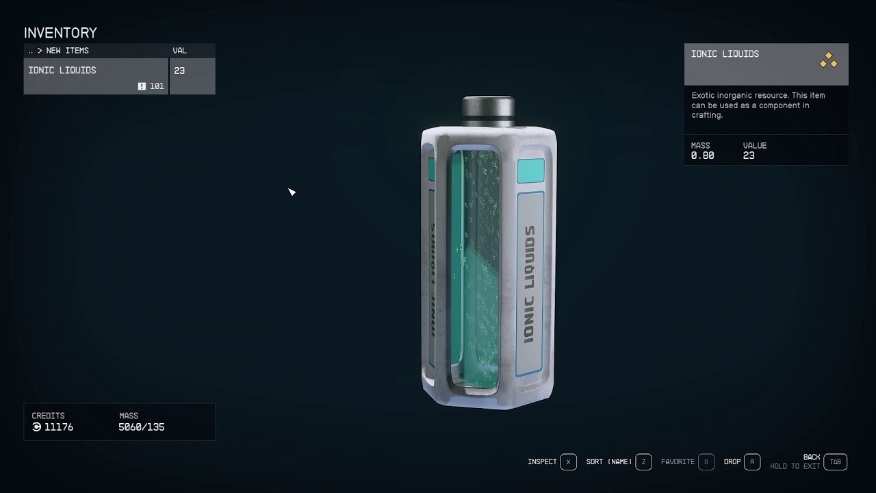 Starfield Ionic Liquids Console Command Cheat Code