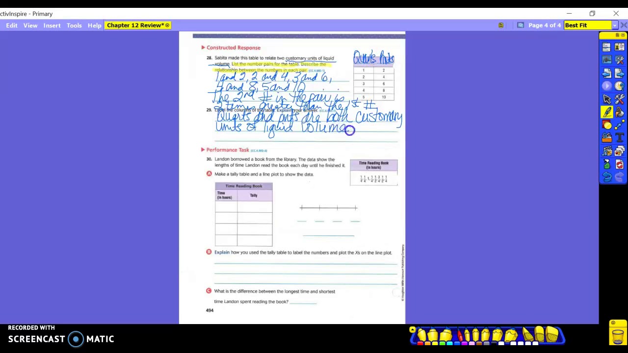 4th Grade Chapter 12 Review