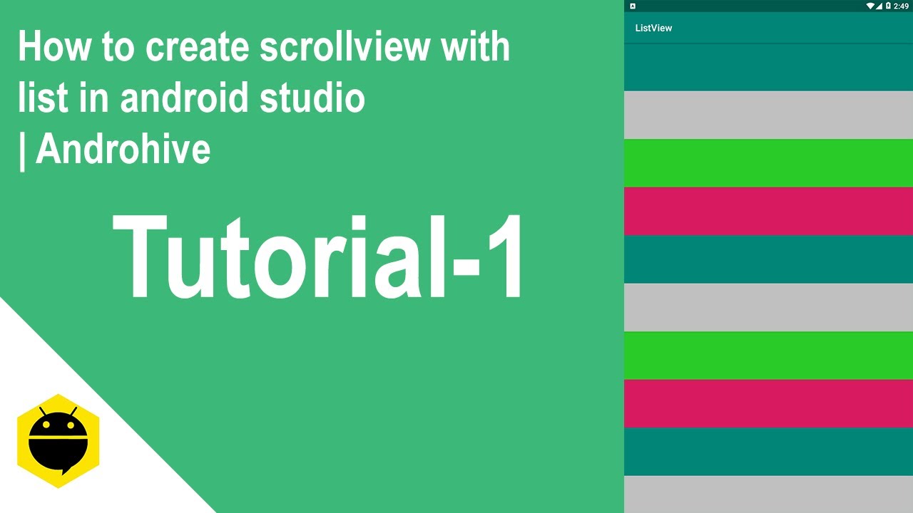How to create Scrollview with list view in android studio | Androhive