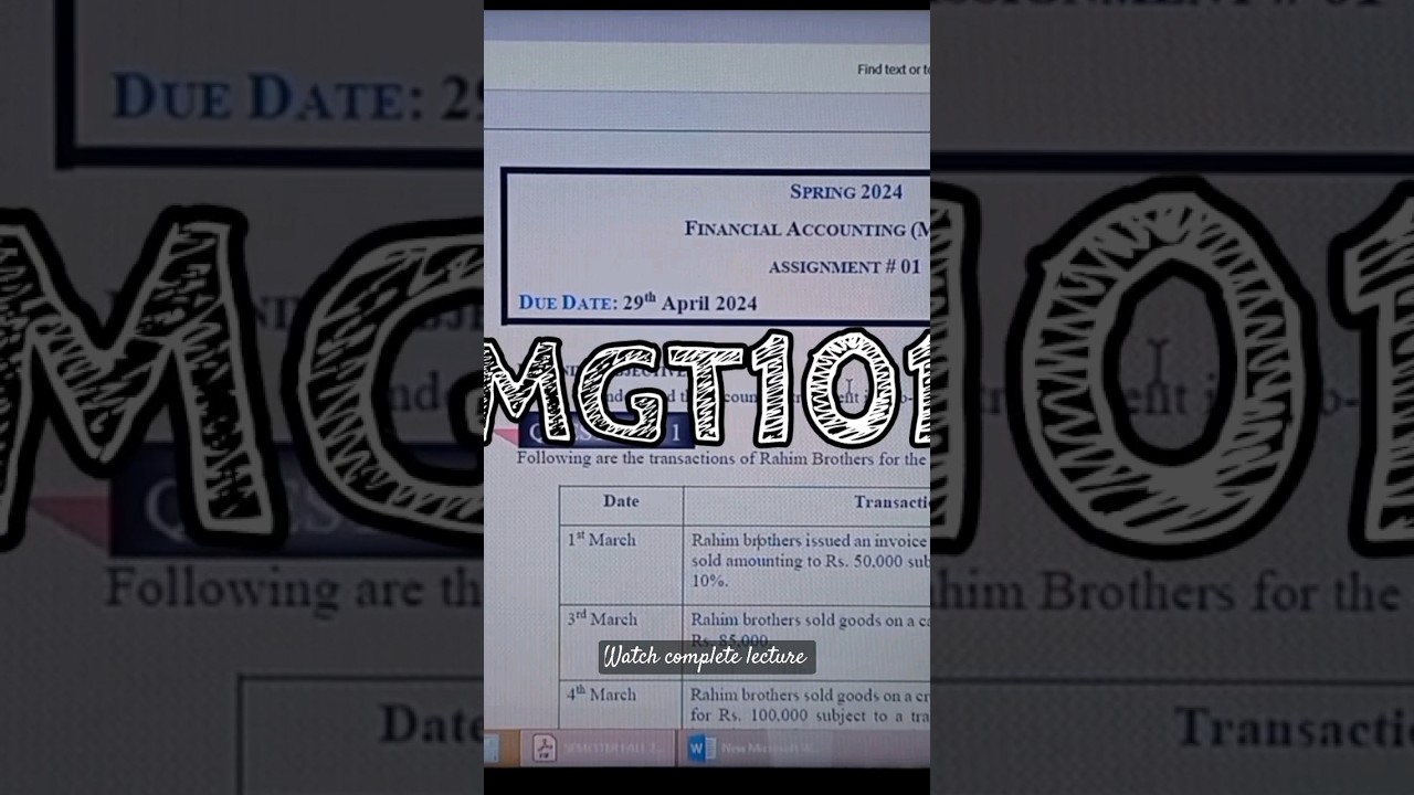 MGT101Assignment 1 Solution LIVE  | MGT101Assignment  solution 1 2024 Spring