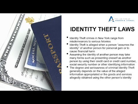 Identity Theft Criminal Laws / ID Theft Lawyer in New York and NYC
