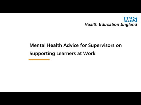 Mental Health Advice for Supervisors on Supporting Learners at Work