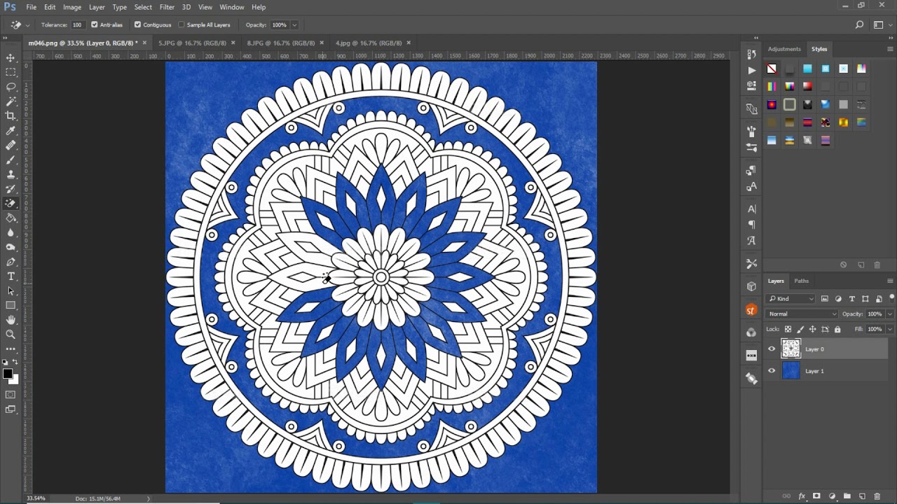 Digitally Color a Mandala