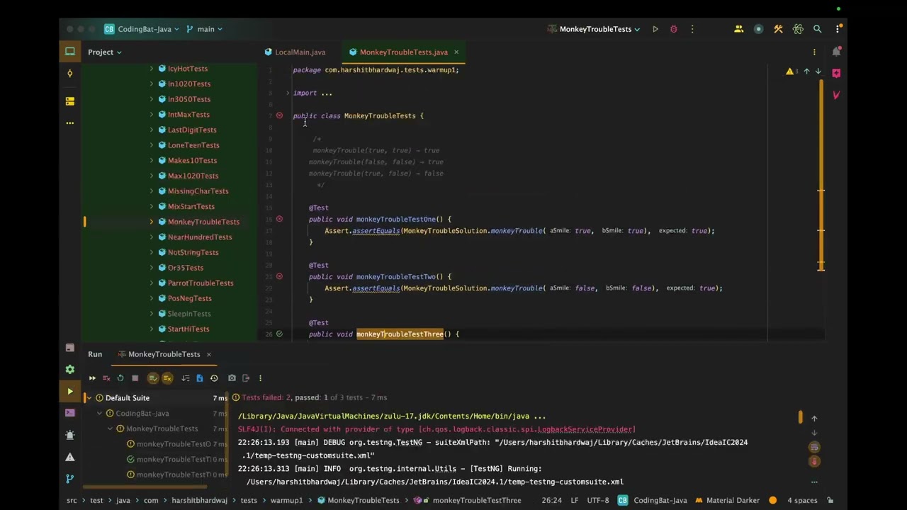 CodingBat Java | Warmup-1 Section | monkeyTrouble Problem