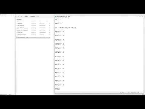 Tasklist and near full netstat CMD, command bat program