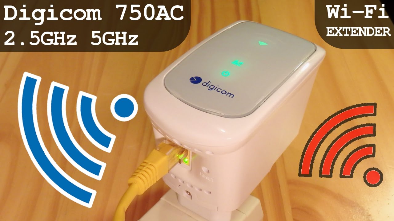 Digicom Wi-Fi Extender 2.4GHz 5GHz b/g/n/a 750AC 450Mbps | Unboxing Configuration Test Settings