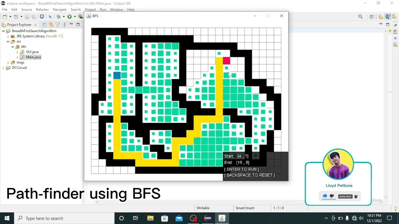 Pathfinding Algorithm | Breadth-First Search Visualization