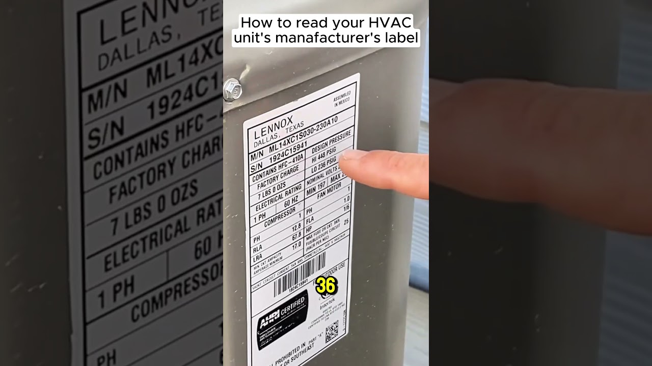 How to know your HVAC tonnage from the manufacturer's label