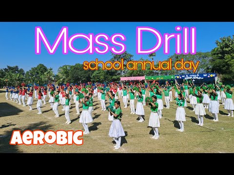 Mass Drill by School Students || Aerobic Exercise