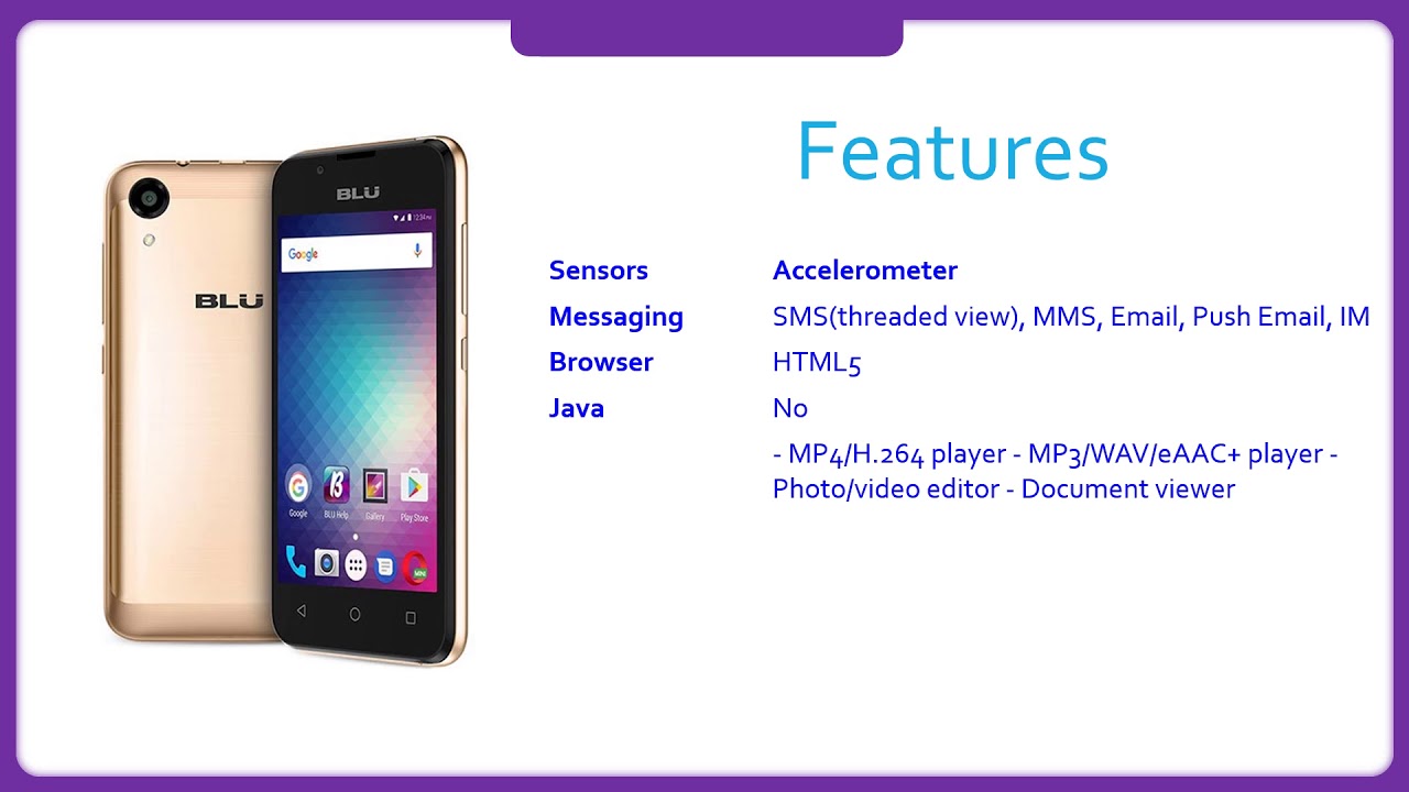 BLU Advance 4.0 L3 Specification