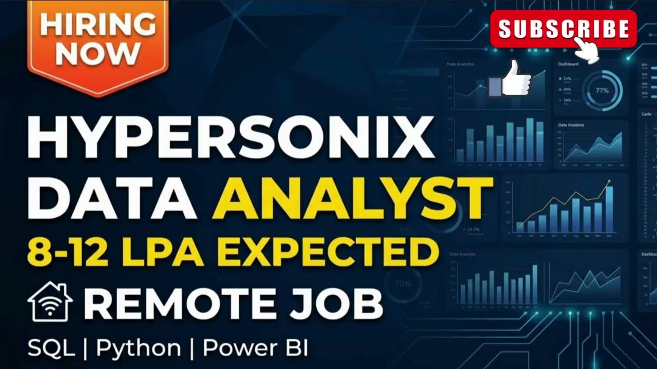 ✅ Data Analyst Job Opening 2026 | Remote Job | 8-12 LPA Package | Freshers & Experienced#dataanalyst