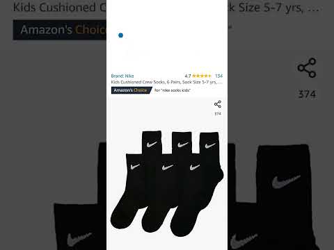 Nike Kids Cushioned Crew Socks, 6 Pairs, Sock Size 5-7 yrs, Shoe Size 10C-3Y  #discount