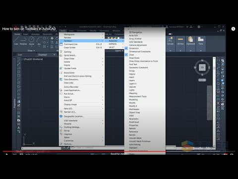 How to turn on Toolbars in AutoCAD