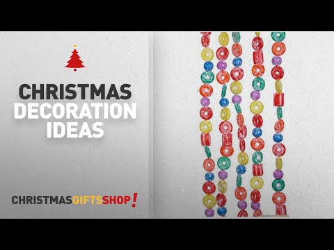 Top Candy Christmas Decorations: Kurt Adler H1737 9-Foot Plastic Glittered Life Saver, Ball, and