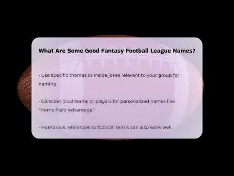 What Are Some Good Fantasy Football League Names? - The Football Xpert