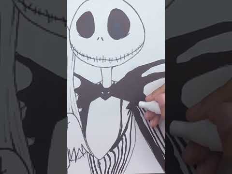 Disney Jack & Sally The Nightmare Before Christmas Coloring Page #coloring #halloween #disney #art