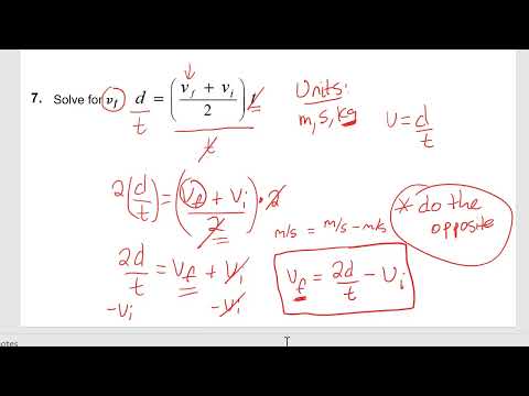 Physics 20 - Manipulating kinematics formulas
