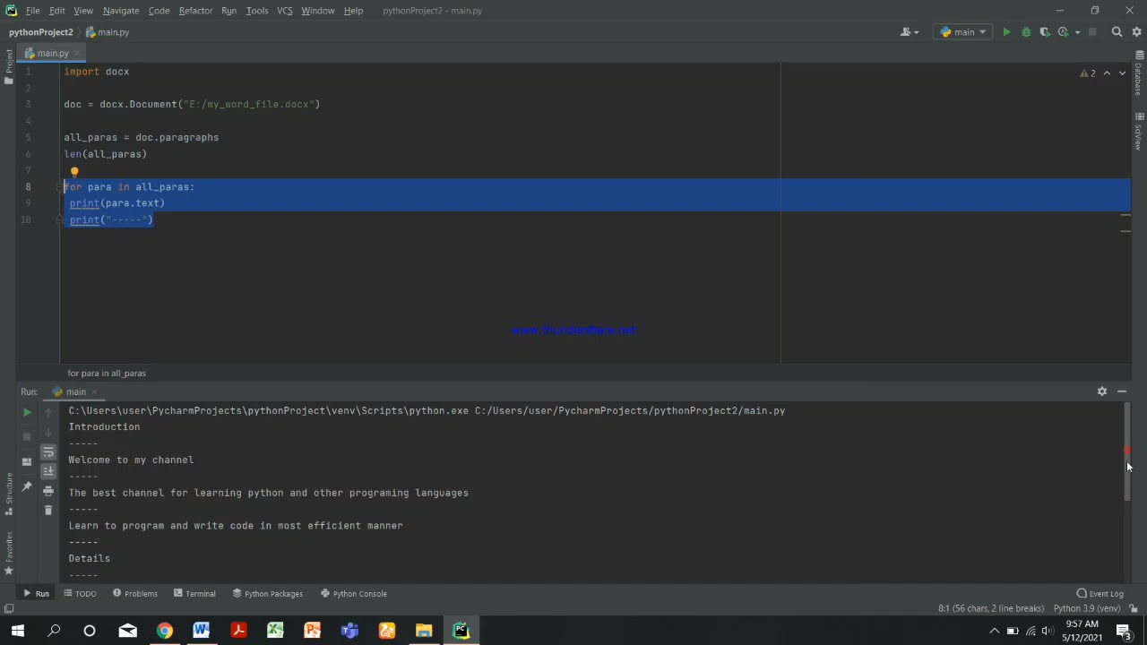 How to read and manipulate word document in python