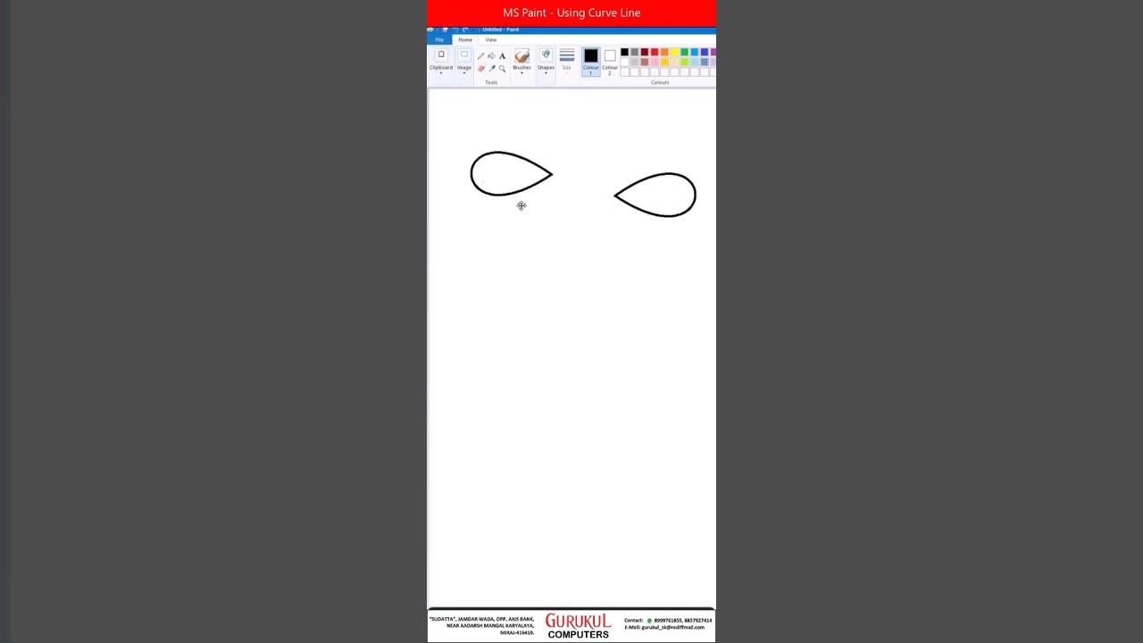MS Paint   Using Curve Line (English)