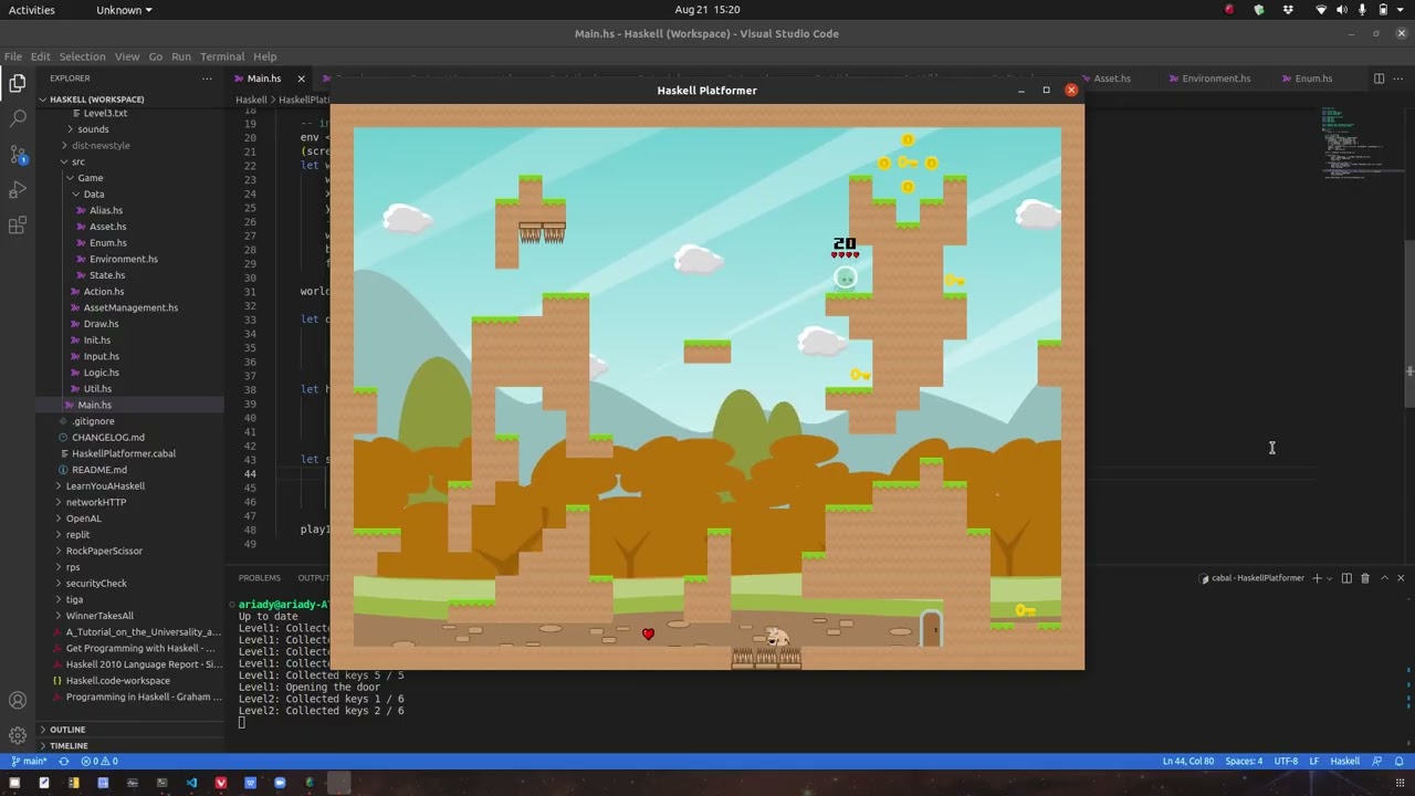 Haskell Platformer 2022-08-21