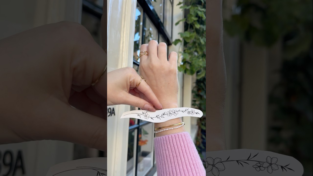 Wildflower Bracelet Tattoo Sticker 💐 link: bunamiink.etsy.com