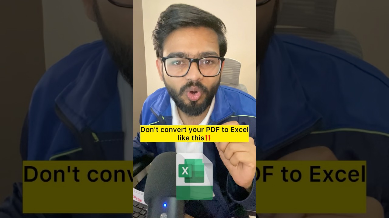 Don't Convert your PDF to Excel like this‼️Instead Use Amazing Trick #excel #exceltips #shorts