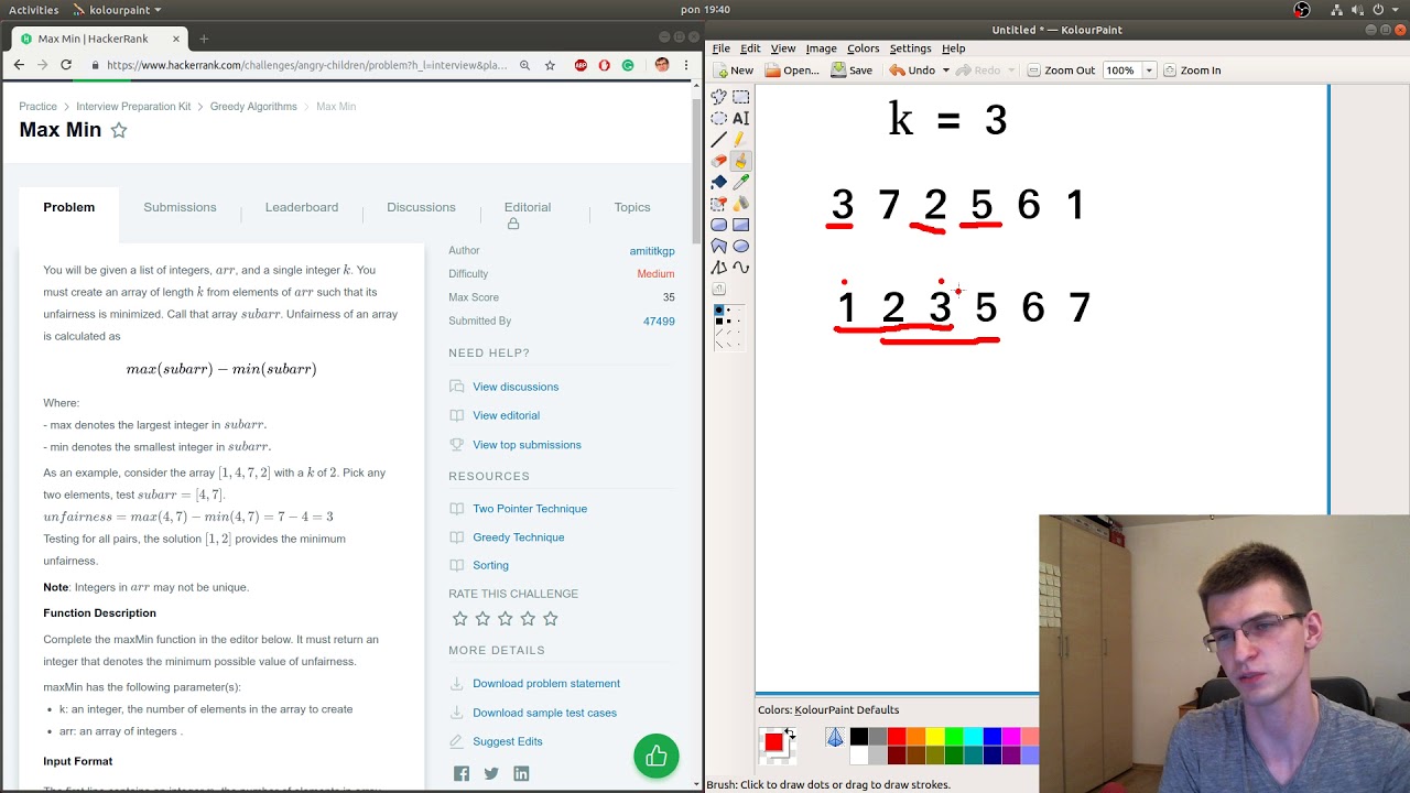 Coding Interview Question - Max Min (Hackerrank)