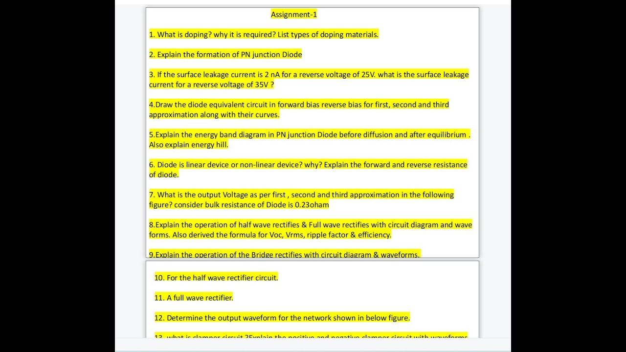 Basic Electronics II Assignment 1